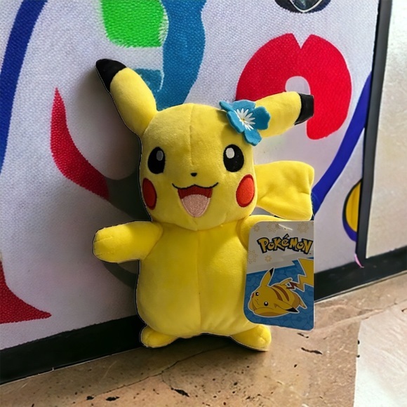 Pokemon | Toys | Pokemon Pikachu Wearing A Blue Flower 8inch Plush ...